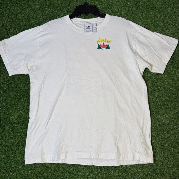 adidas | Shirts | Adidas Trefoil Tropical Sunset Graphic Tshirt White L ...